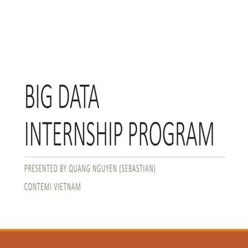 Big Data Internship Program @Natural Science University | PDF