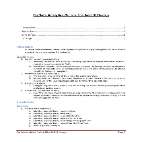 Big Data Log File Use Cases And User Interface Design | DOCX | Internet ...