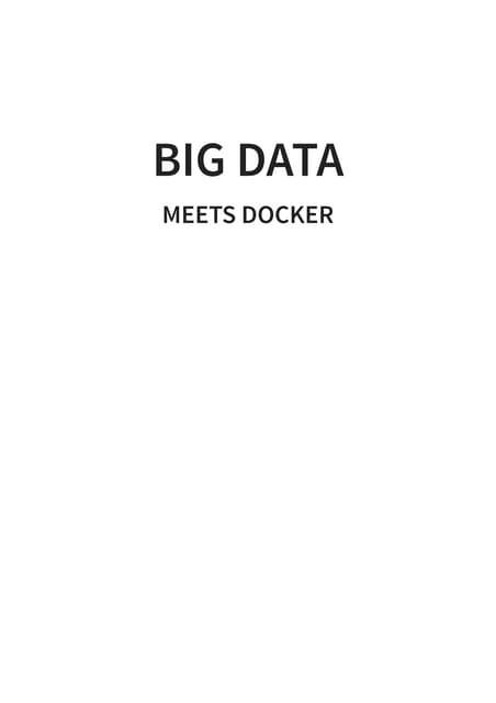 Big Data Meets Docker Pdf
