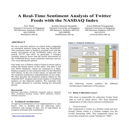 Real time sentiment analysis of twitter feeds with the NASDAQ index | PDF | Databases | Computer ...
