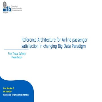 Big Data Reference Architecture for Aviation Domain for Customer ...