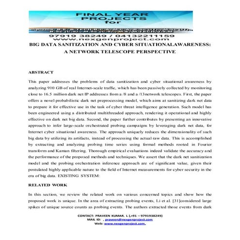 Big Data Sanitization And Cyber Situationalawareness A Network Telescope Perspective Pdf