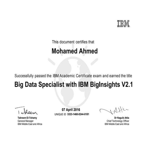 Big data specialist with ibm big insights v2.1 certificate | PDF