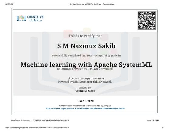 Ibm developer skillsnetwork ta0105en certificate _ cognitive class | PPT