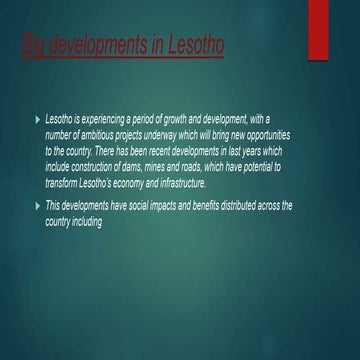 Lesotho_developments and infrastructures | PPT
