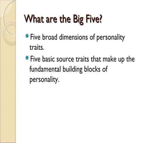 Big five model | PPT