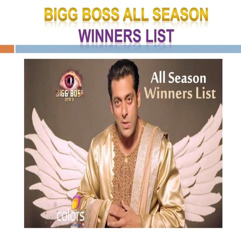 Bigg Boss All Season Winners List | PPT