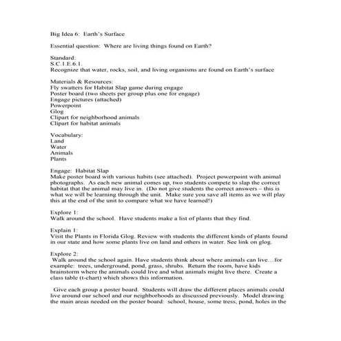 Big idea 6 week 13 14 | DOC | Science