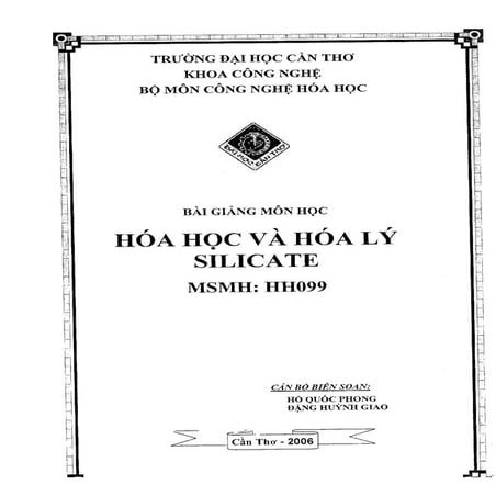 Bài giảng môn học hóa học và hóa lý silicate.pdf