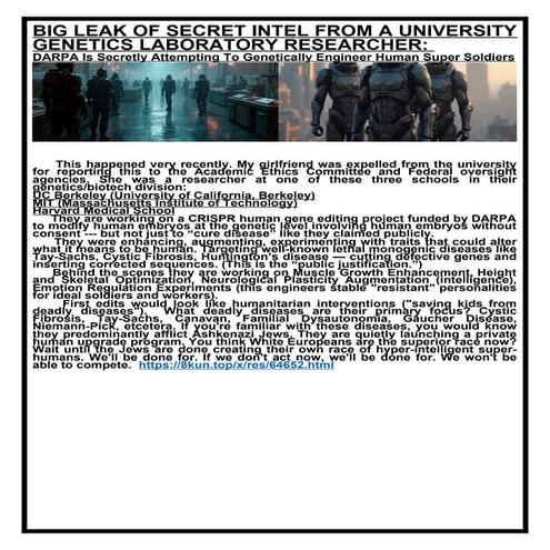 BIG LEAK OF SECRET INTEL FROM A UNIVERSITY GENETICS LABORATORY ...