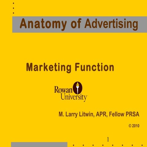 Marketing Function - BIG Lecture [Advertising] | PPT | Marketing and ...