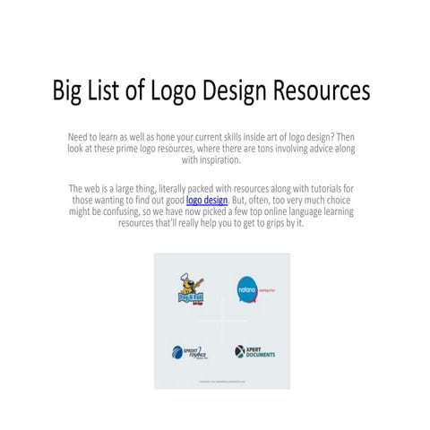 Big list of logo design resources | PPT