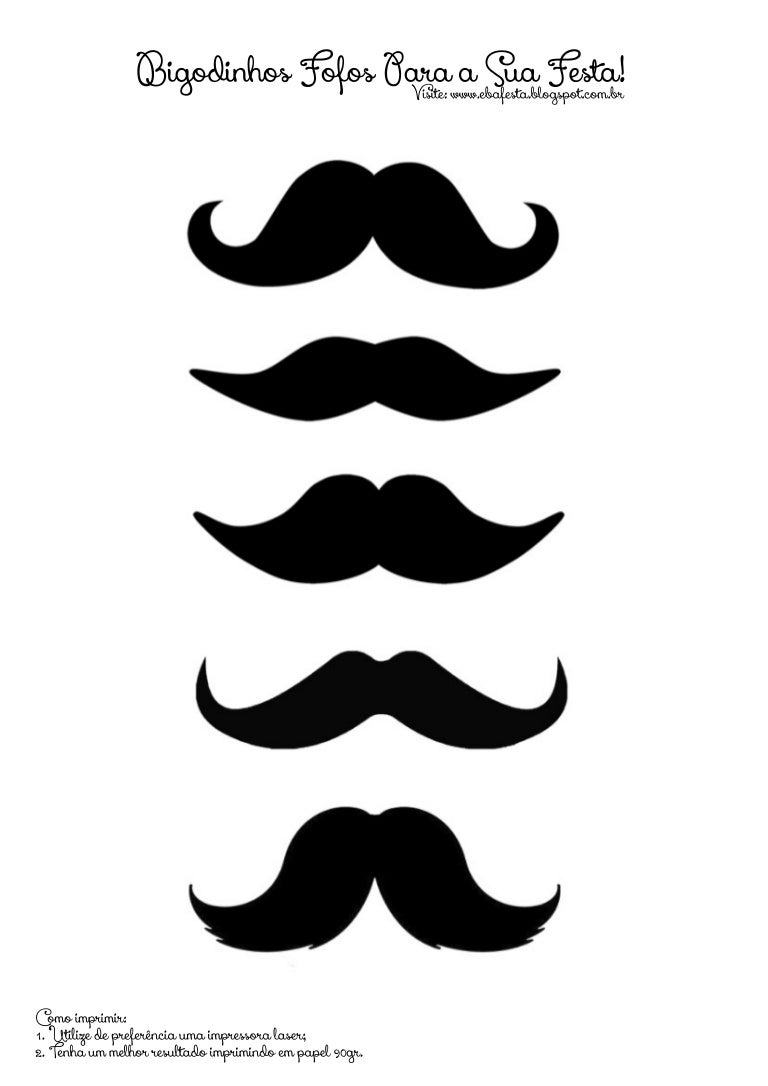 Molde de Bigodes Para Imprimir