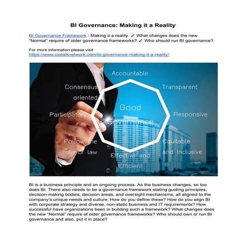 BI Governance Framework | PDF