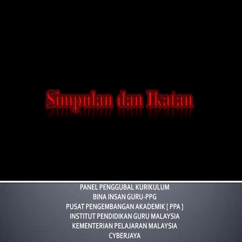 Big ppg simpulan dan ikatan | PPTX