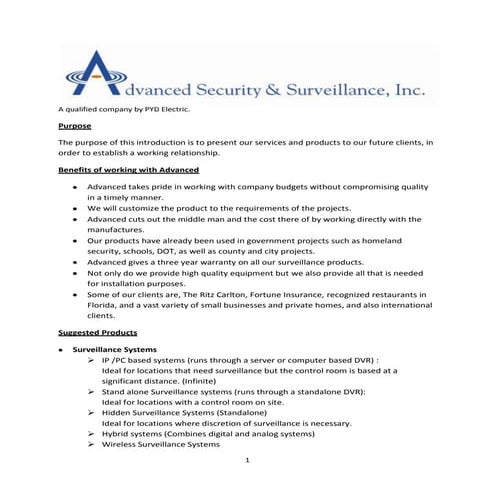 Advance Security Presentation | PDF