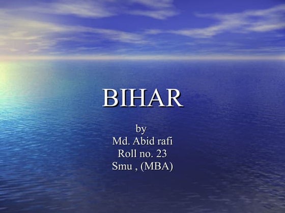 Presentation on Bihar. | PPT