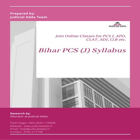 Bihar PCS J | PDF