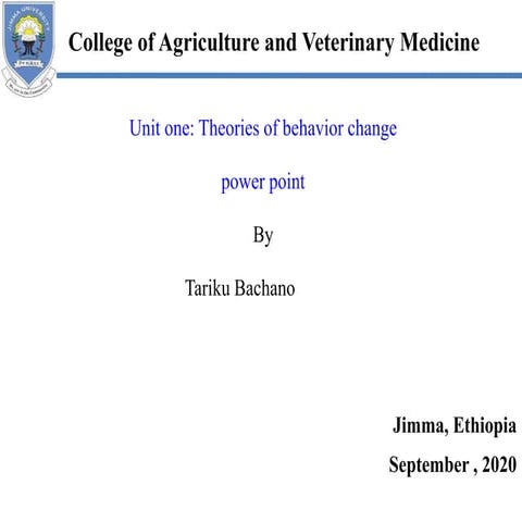 Bihavioral change and decision making asignment by tariku bachano | PPTX