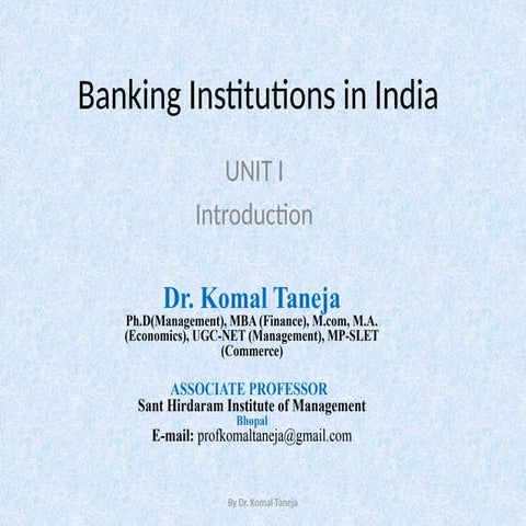 Introduction - Banking Institutions in India | PPTX | Business Banking ...