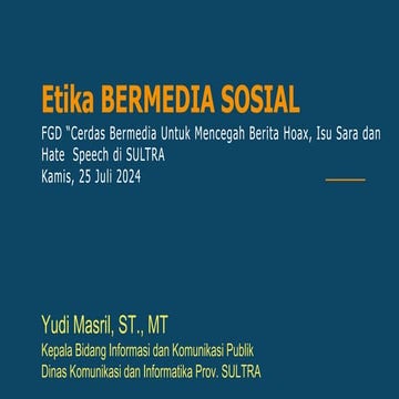Bijak dalam Bermedia Sosial dan etika bermedia sosial | PPTX