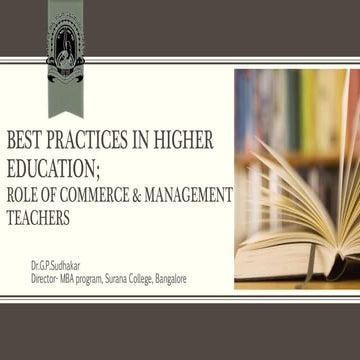 Best Practices in Higher Education - Role of Commerce & Management ...