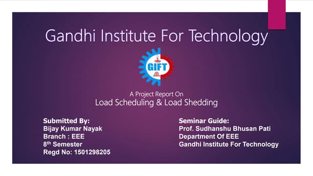 Load shedding and load scheduling (ppt) | PPTX
