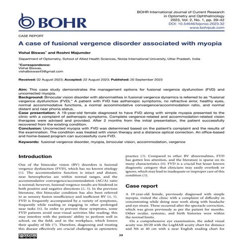 A case of fusional vergence disorder associated with myopia | PDF