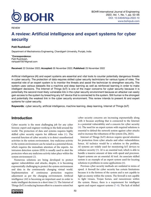 Cyber Security in AI (Artificial Intelligence) | PPTX