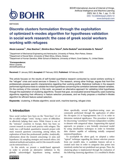Discrete Clusters Formulation Through The Exploitation Of Optimized K