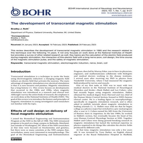 The development of transcranial magnetic stimulation | PDF | Brain and Nervous System Disorders ...