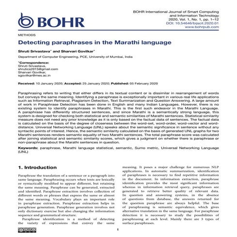 Detecting Paraphrases In The Marathi Language Pdf 1379