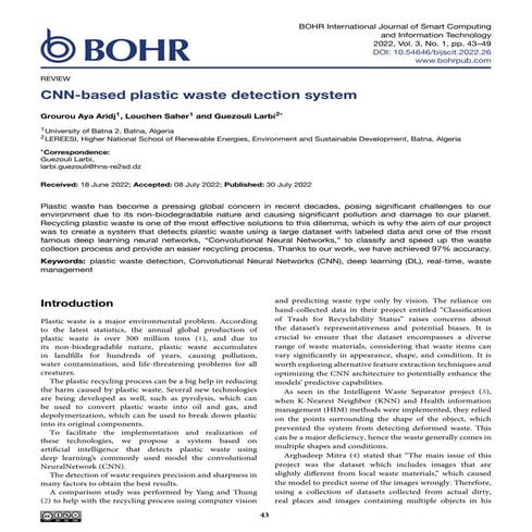 CNN-based plastic waste detection system | PDF