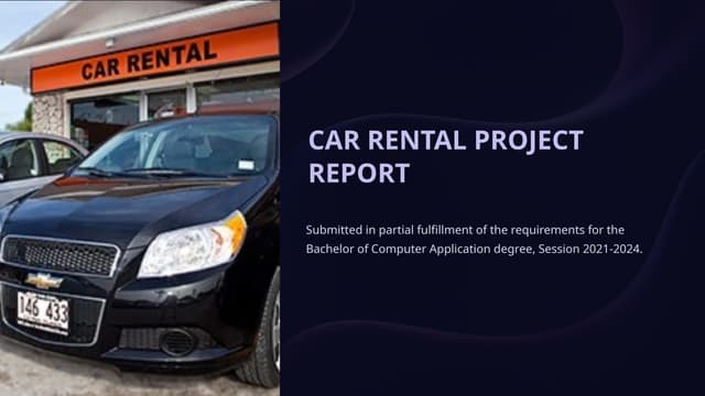 Car rental Project Ppt | PPTX