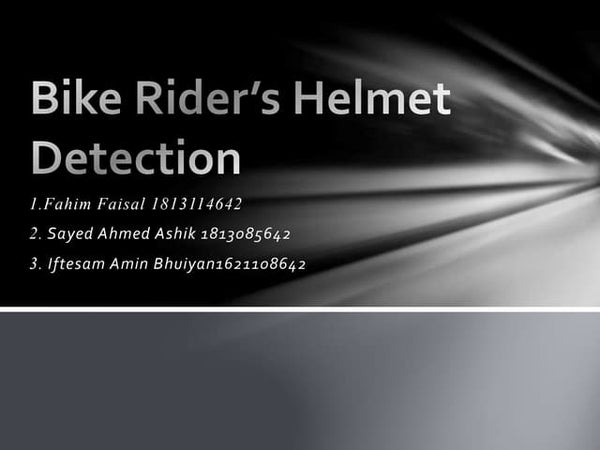 Helmet Detection Using Machine Learning