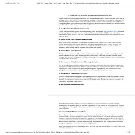 6 Things That Can Go Wrong with Reimbursement Claims in Bike | PDF