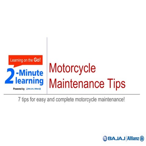Motorcycle Maintenance Tips | PPT