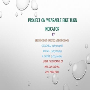 Wearable bike turn indicator | PPTX