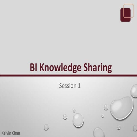 BI Knowledge Sharing Session 1 | PDF