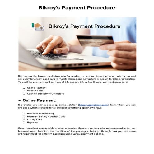 Introducing Bikroy's Payment Procedure | PDF
