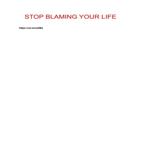 stop blaming your life | PDF