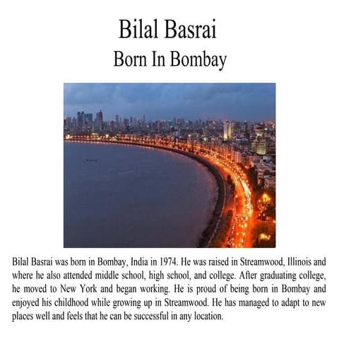 Bilal Basrai Born In Bombay | PPT