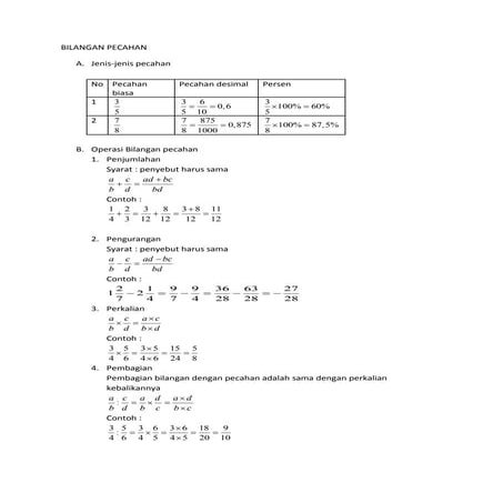 Bilangan pecahan | PDF