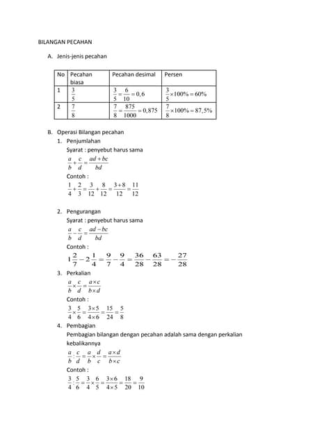 Bilangan pecahan | PDF