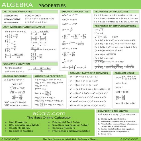 Algebra Properties | PDF
