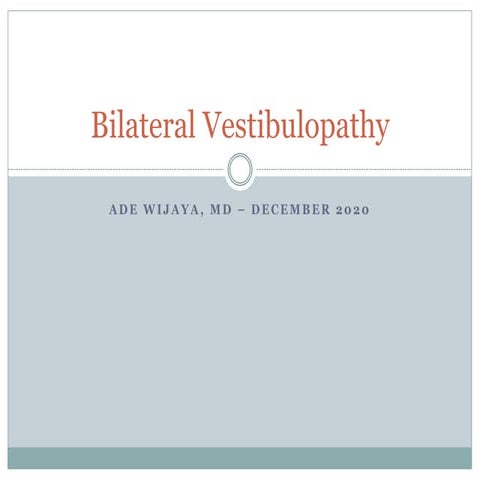 Bilateral Vestibulopathy | PPT