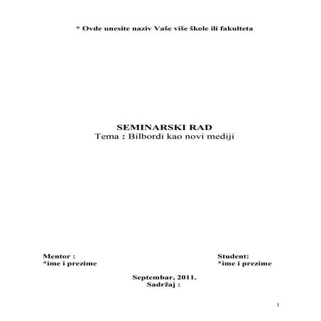 Bilbordi kao novi mediji | PDF