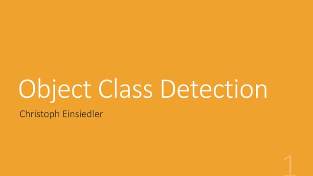 Seminar Medieninformatik Object Class Detection Pptx