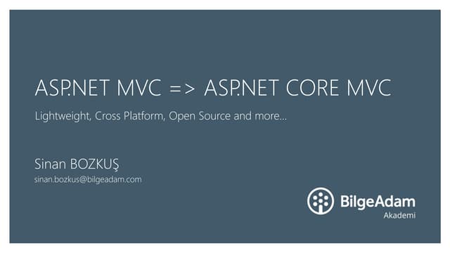 Aspnet Mvcden Aspnet Core Mvcye Geçiş Süreci Ppt