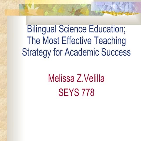 Bilingual Science Education | PPT